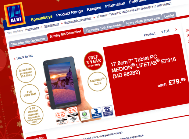 Aldi selling £80 Android Tablet • Android Flagship