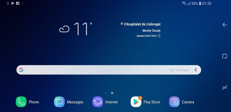 Use Galaxy S9 Home Screen in Landscape Mode